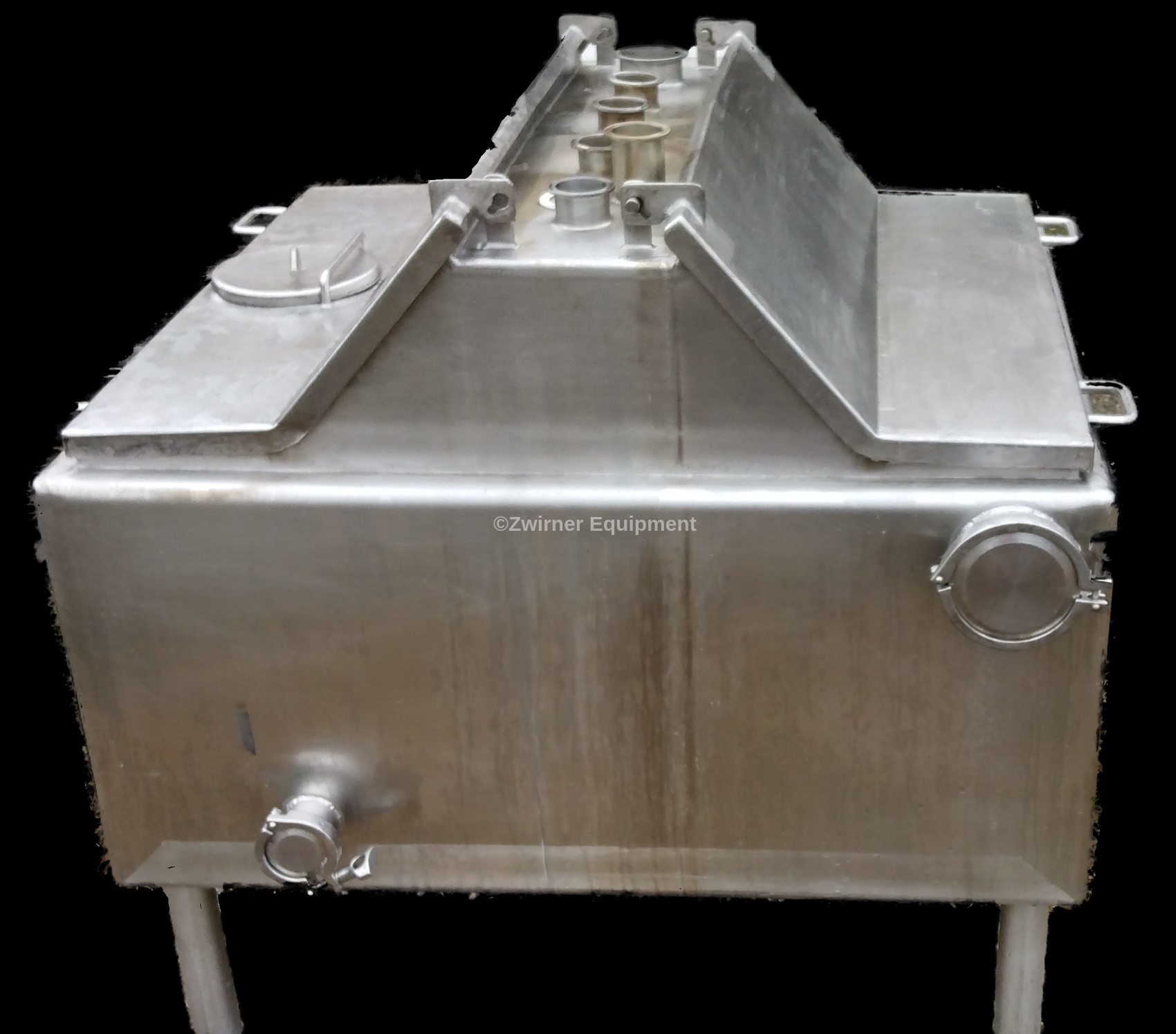 100 GALLON STAINLESS STEEL PMO LEGAL RECTANGULAR BALANCE TANK - Zwirner ...