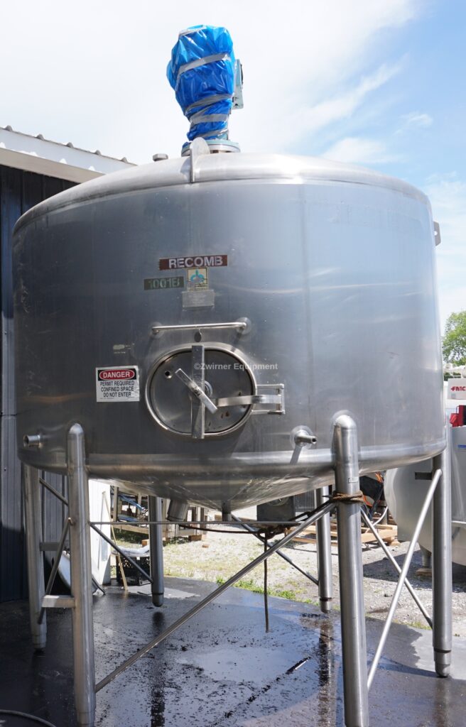 CHERRY BURRELL 1,500 GALLON STAINLESS STEEL DOME TOP CONE BOTTOM SINGLE ...