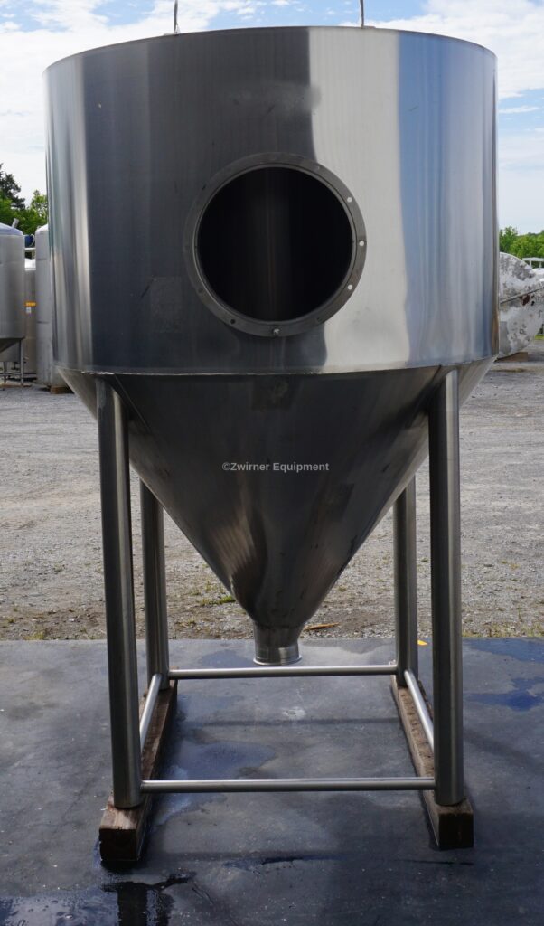 500 GALLON STAINLESS STEEL SINGLE SHELL CONICAL HOPPER - Zwirner ...